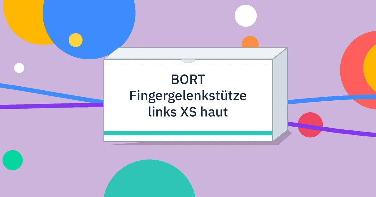 Symbolbild: Packung mit der Aufschrift BORT Fingergelenkstütze links XS haut (PZN 03173416) – Verfügbarkeit und Bezug in Apotheken in Frankfurt am Main