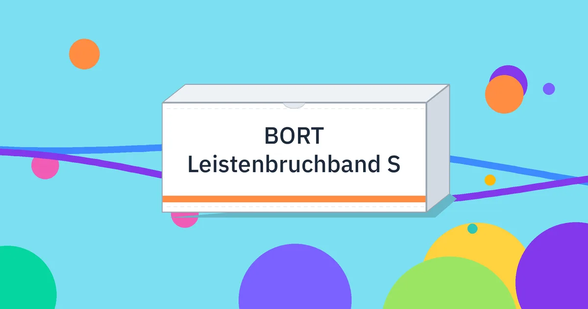 Symbolbild: Packung mit der Aufschrift BORT Leistenbruchband S (PZN 02547725) – Verfügbarkeit und Bezug in Apotheken in Frankfurt am Main