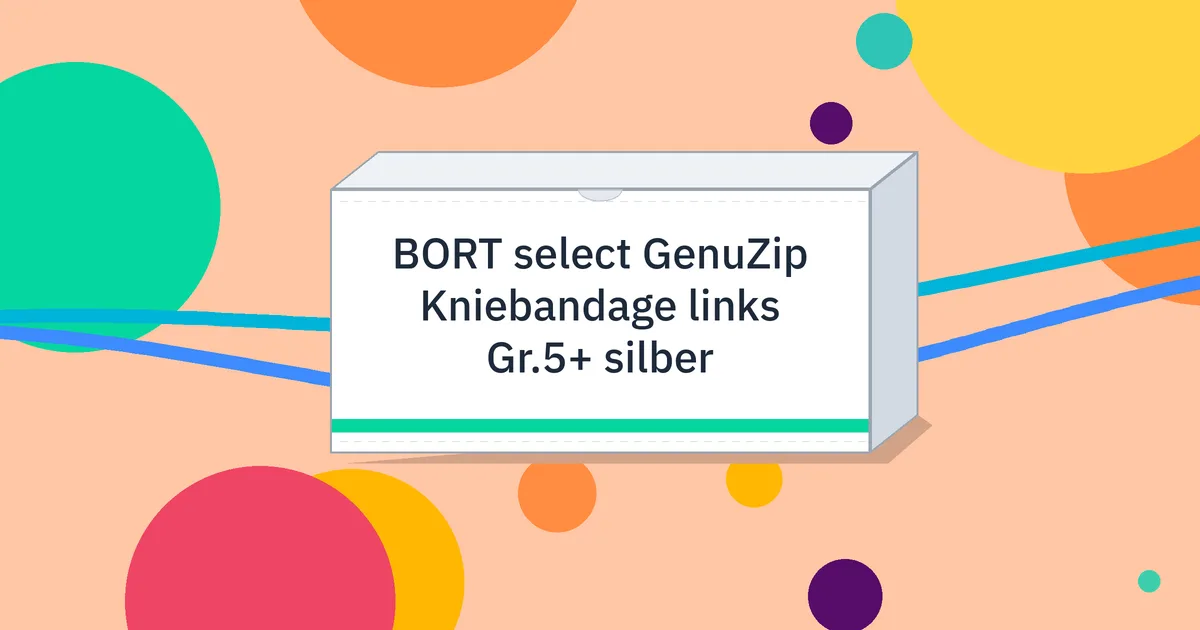Symbolbild: Packung mit der Aufschrift BORT select GenuZip Kniebandage links Gr.5+ silber (PZN 16844071) – Verfügbarkeit und Bezug in Apotheken in Frankfurt am Main