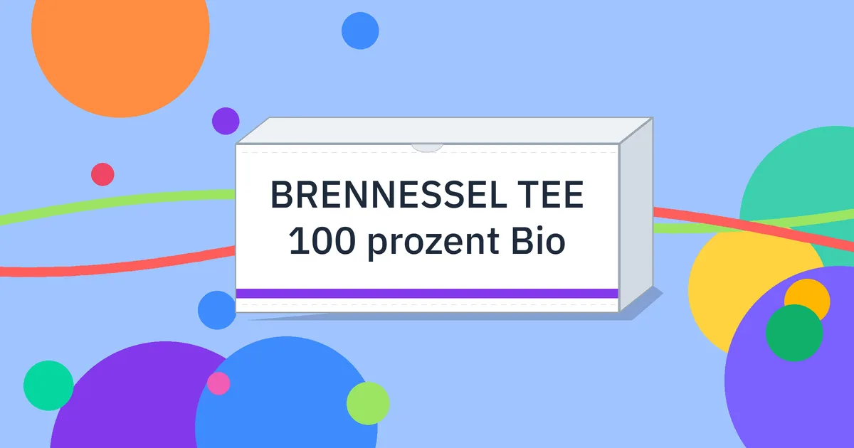 Symbolbild: Packung mit der Aufschrift BRENNESSEL TEE 100 prozent Bio (PZN 10811426) – Verfügbarkeit und Bezug in Apotheken in Frankfurt am Main