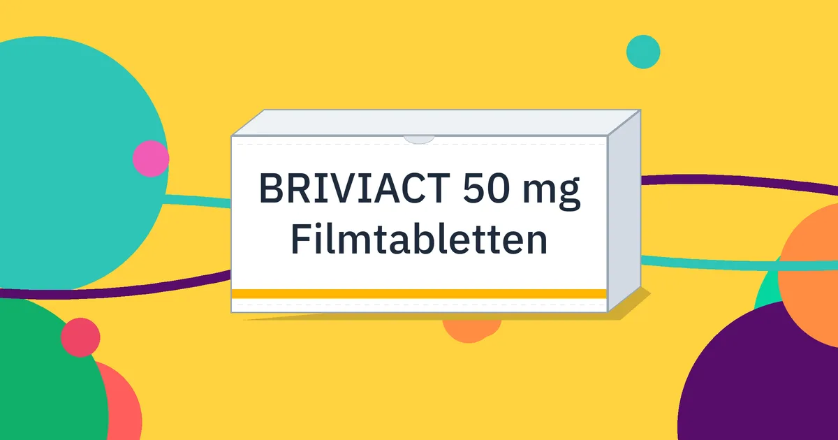 Symbolbild: Packung mit der Aufschrift BRIVIACT 50 mg Filmtabletten (PZN 12482553) – Verfügbarkeit und Bezug in Apotheken in Frankfurt am Main