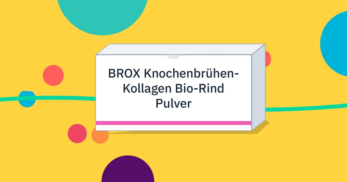 Symbolbild: Packung mit der Aufschrift BROX Knochenbrühen-Kollagen Bio-Rind Pulver (PZN 18094711) – Verfügbarkeit und Bezug in Apotheken in Frankfurt am Main