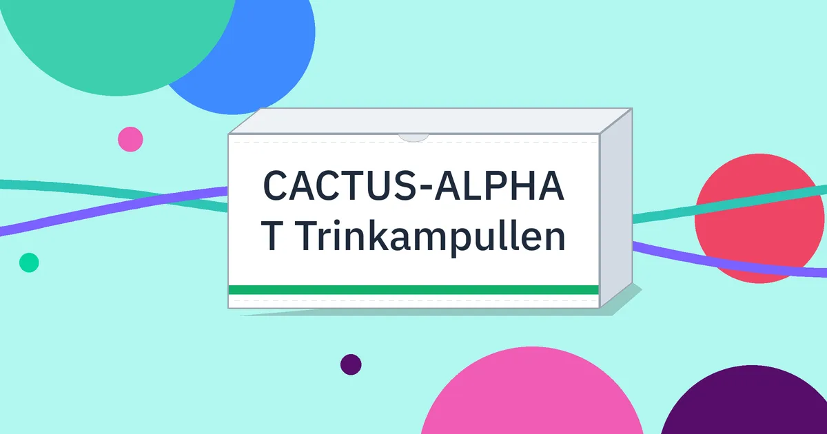 Symbolbild: Packung mit der Aufschrift CACTUS-ALPHA T Trinkampullen (PZN 10223190) – Verfügbarkeit und Bezug in Apotheken in Frankfurt am Main