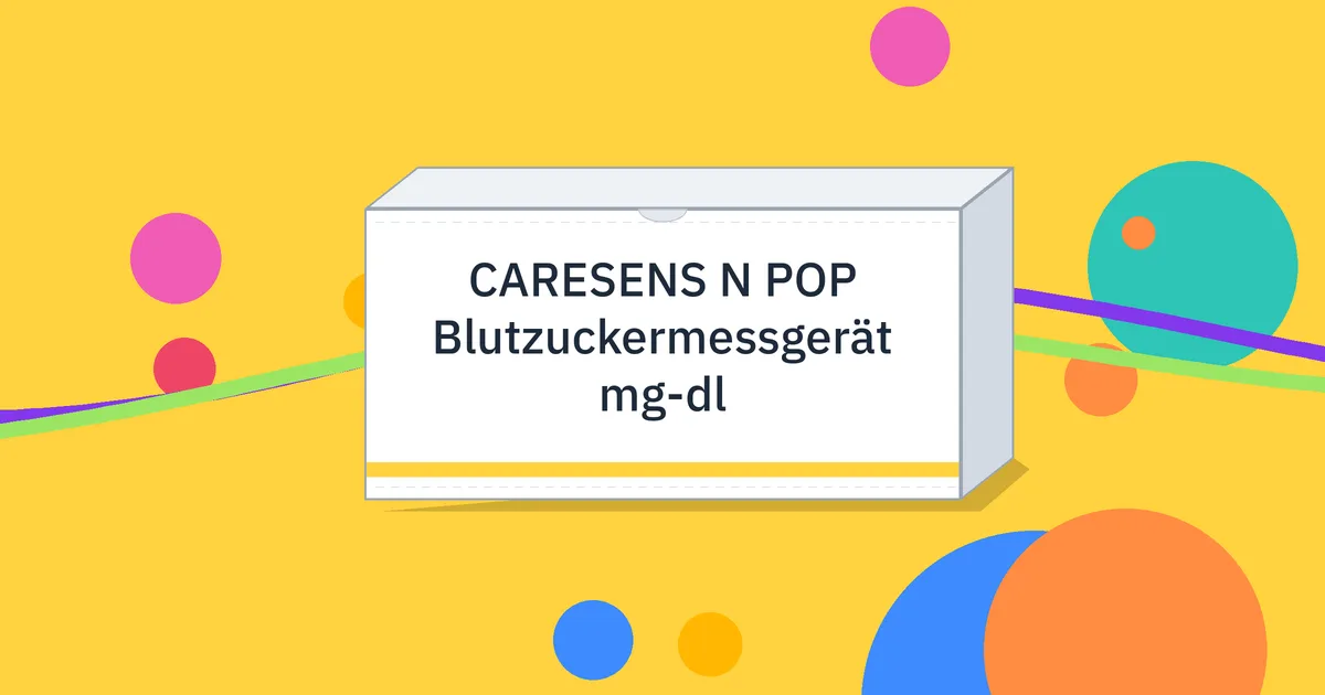 Symbolbild: Packung mit der Aufschrift CARESENS N POP Blutzuckermessgerät mg-dl (PZN 13305907) – Verfügbarkeit und Bezug in Apotheken in Frankfurt am Main