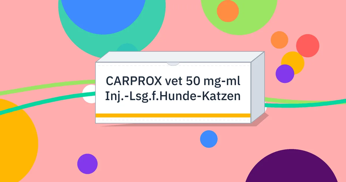 Symbolbild: Packung mit der Aufschrift CARPROX vet 50 mg-ml Inj.-Lsg.f.Hunde-Katzen (PZN 11149509) – Verfügbarkeit und Bezug in Apotheken in Frankfurt am Main