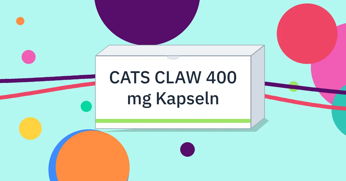 Symbolbild: Packung mit der Aufschrift CATS CLAW 400 mg Kapseln (PZN 10007813) – Verfügbarkeit und Bezug in Apotheken in Frankfurt am Main