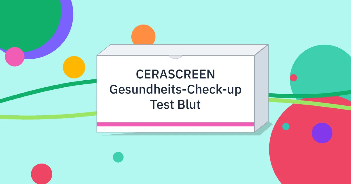Symbolbild: Packung mit der Aufschrift CERASCREEN Gesundheits-Check-up Test Blut (PZN 19980343) – Verfügbarkeit und Bezug in Apotheken in Frankfurt am Main