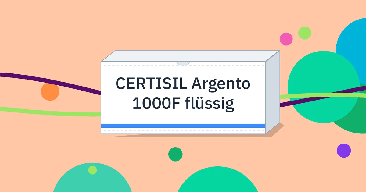 Symbolbild: Packung mit der Aufschrift CERTISIL Argento 1000F flüssig (PZN 03978953) – Verfügbarkeit und Bezug in Apotheken in Frankfurt am Main