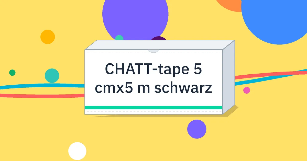 Symbolbild: Packung mit der Aufschrift CHATT-tape 5 cmx5 m schwarz (PZN 11879194) – Verfügbarkeit und Bezug in Apotheken in Frankfurt am Main