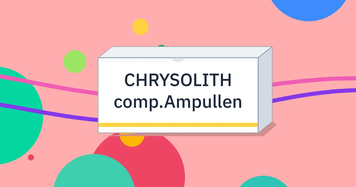 Symbolbild: Packung mit der Aufschrift CHRYSOLITH comp.Ampullen (PZN 01620785) – Verfügbarkeit und Bezug in Apotheken in Frankfurt am Main