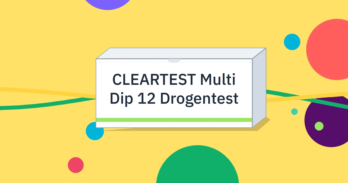 Symbolbild: Packung mit der Aufschrift CLEARTEST Multi Dip 12 Drogentest (PZN 11138581) – Verfügbarkeit und Bezug in Apotheken in Frankfurt am Main