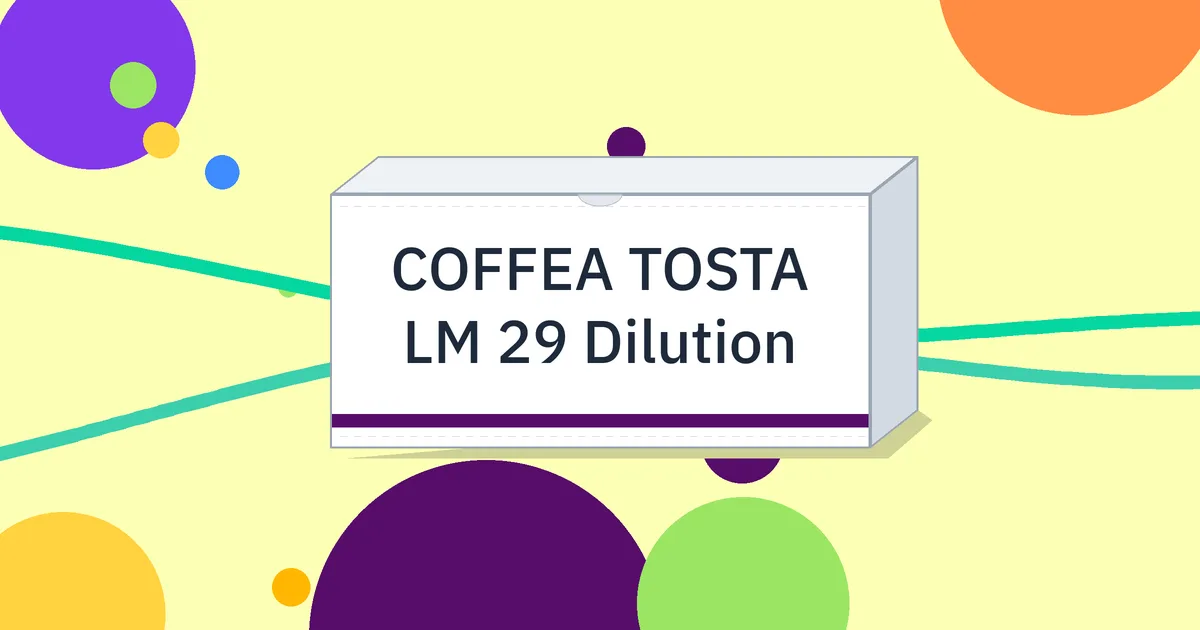 Symbolbild: Packung mit der Aufschrift COFFEA TOSTA LM 29 Dilution (PZN 12831522) – Verfügbarkeit und Bezug in Apotheken in Frankfurt am Main