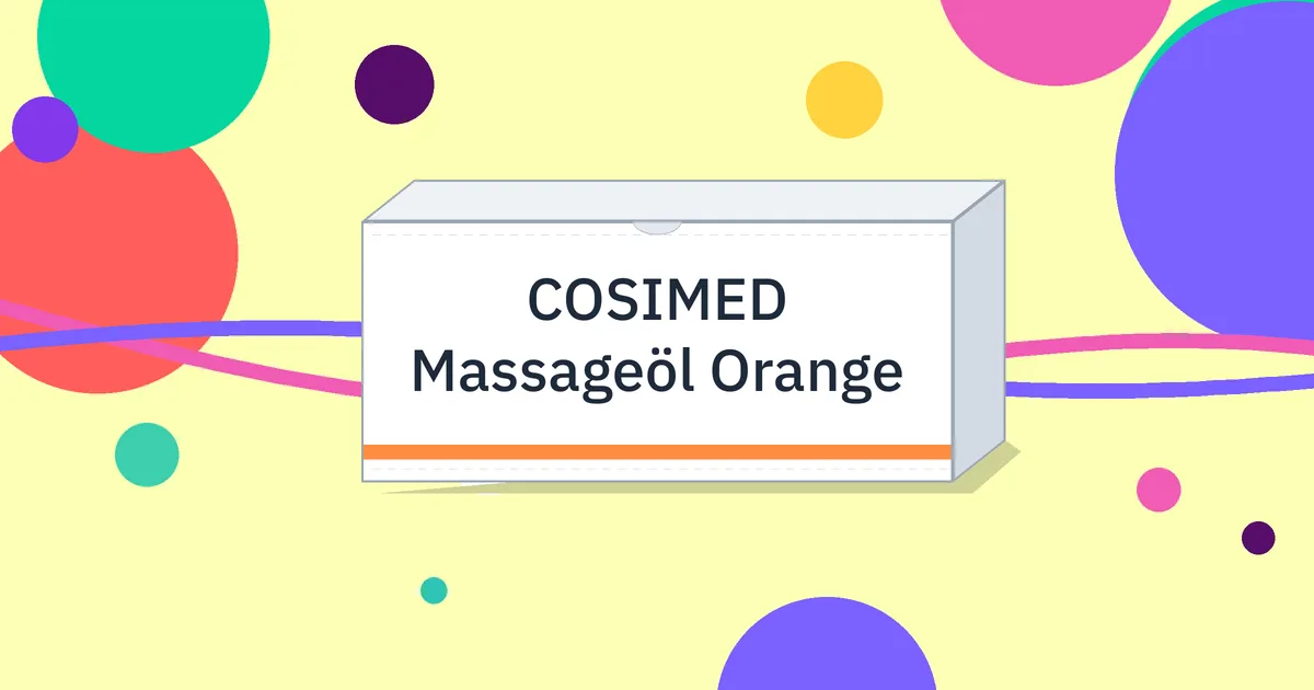 Symbolbild: Packung mit der Aufschrift COSIMED Massageöl Orange (PZN 15745929) – Verfügbarkeit und Bezug in Apotheken in Frankfurt am Main