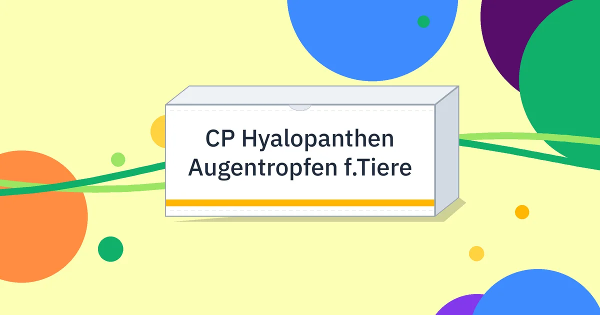 Symbolbild: Packung mit der Aufschrift CP Hyalopanthen Augentropfen f.Tiere (PZN 18132156) – Verfügbarkeit und Bezug in Apotheken in Frankfurt am Main