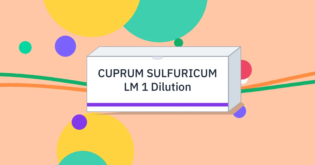 Symbolbild: Packung mit der Aufschrift CUPRUM SULFURICUM LM 1 Dilution (PZN 12838926) – Verfügbarkeit und Bezug in Apotheken in Frankfurt am Main