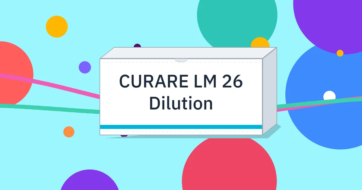 Symbolbild: Packung mit der Aufschrift CURARE LM 26 Dilution (PZN 12839676) – Verfügbarkeit und Bezug in Apotheken in Frankfurt am Main