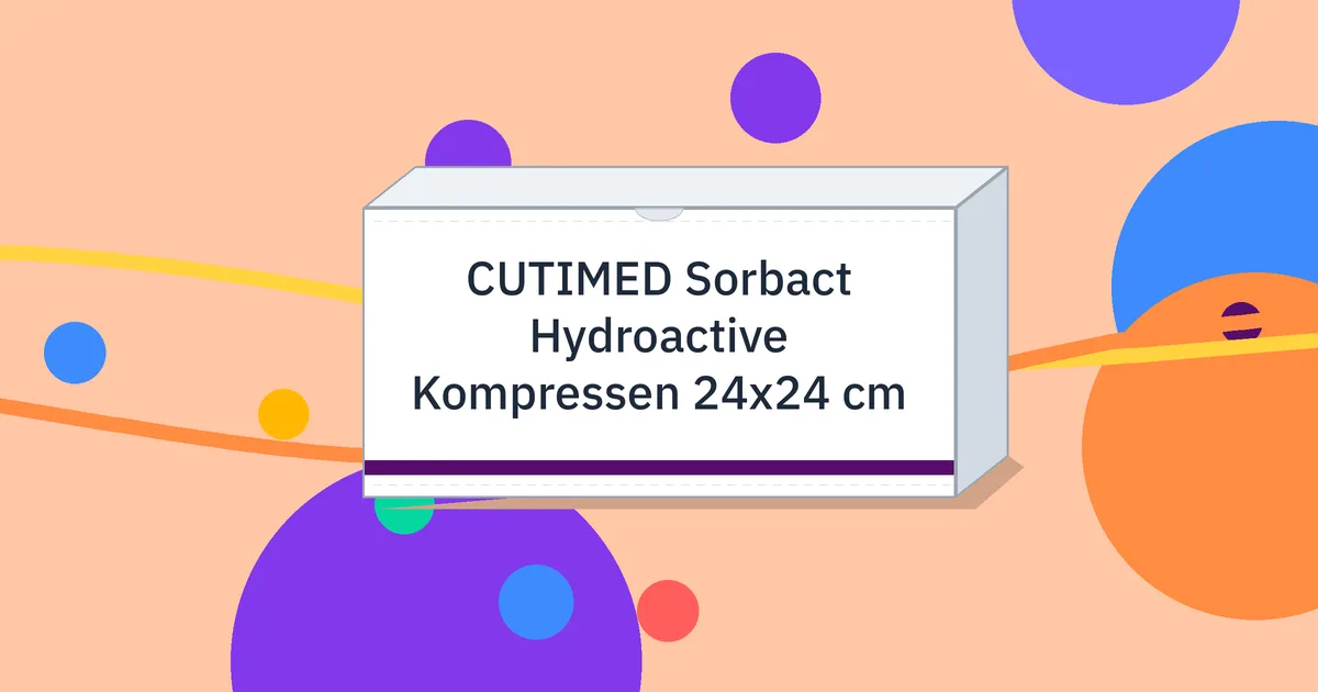Symbolbild: Packung mit der Aufschrift CUTIMED Sorbact Hydroactive Kompressen 24x24 cm (PZN 16027082) – Verfügbarkeit und Bezug in Apotheken in Frankfurt am Main
