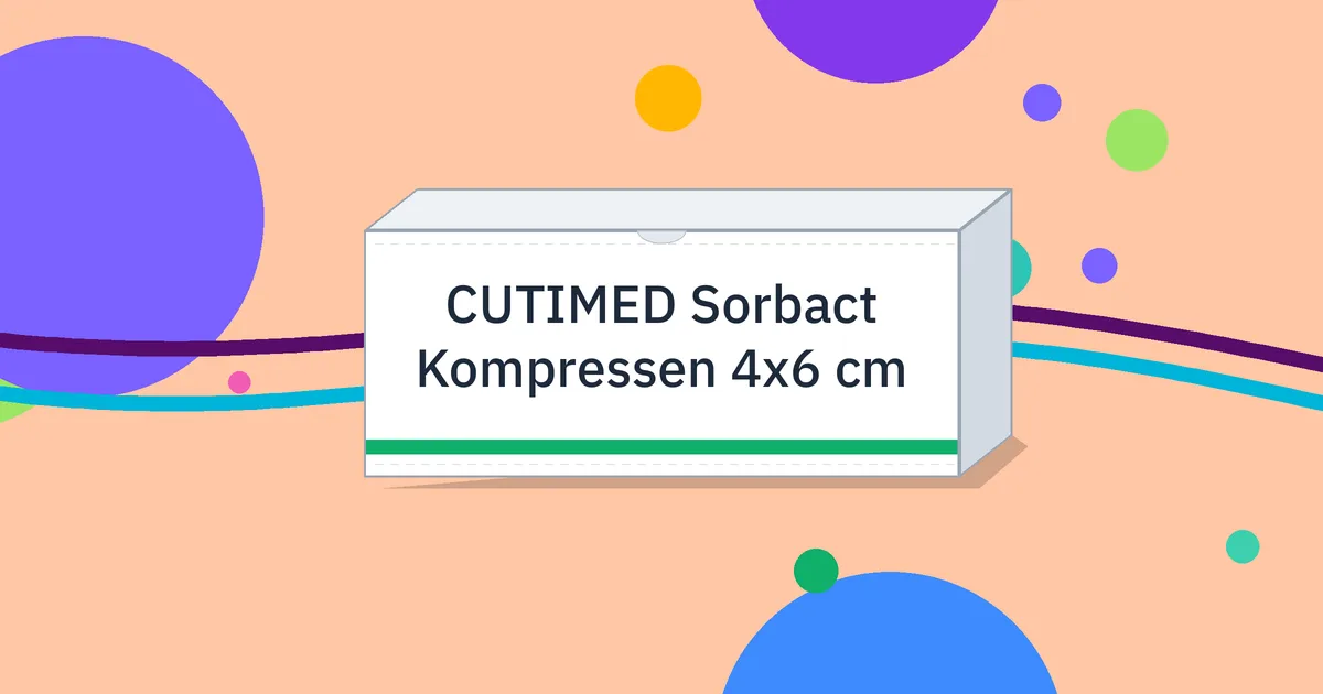 Symbolbild: Packung mit der Aufschrift CUTIMED Sorbact Kompressen 4x6 cm (PZN 19999644) – Verfügbarkeit und Bezug in Apotheken in Frankfurt am Main