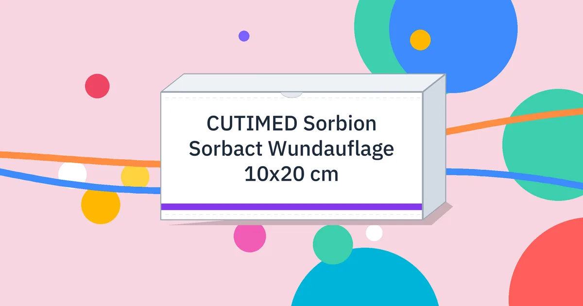 Symbolbild: Packung mit der Aufschrift CUTIMED Sorbion Sorbact Wundauflage 10x20 cm (PZN 19785185) – Verfügbarkeit und Bezug in Apotheken in Frankfurt am Main