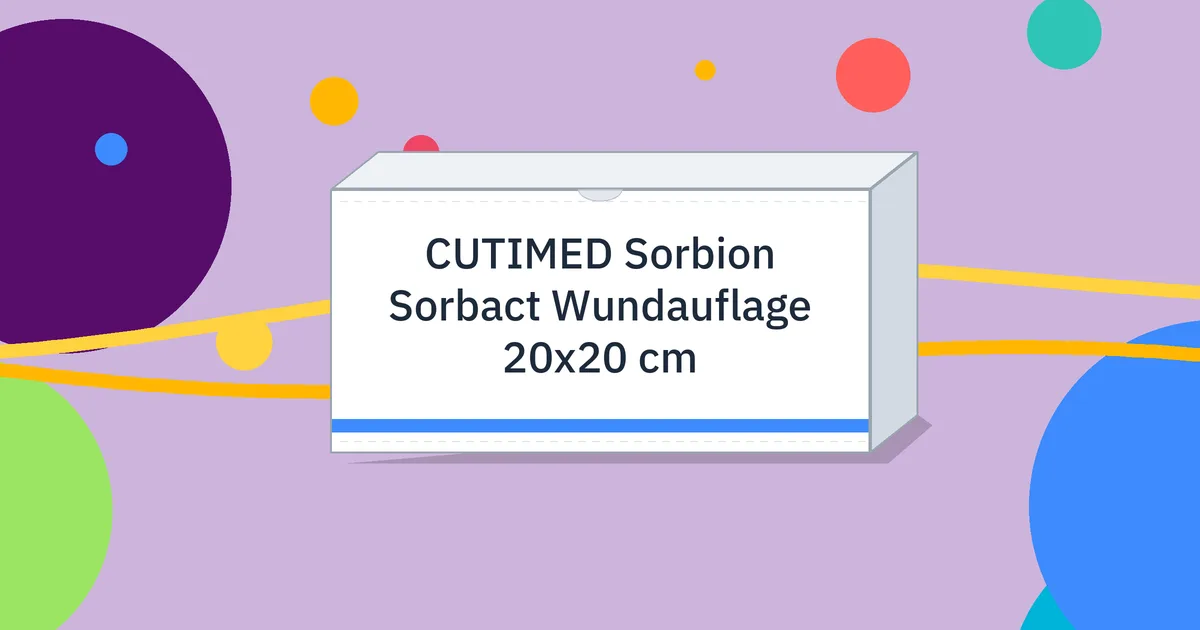 Symbolbild: Packung mit der Aufschrift CUTIMED Sorbion Sorbact Wundauflage 20x20 cm (PZN 17433915) – Verfügbarkeit und Bezug in Apotheken in Frankfurt am Main