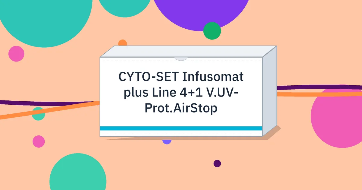 Symbolbild: Packung mit der Aufschrift CYTO-SET Infusomat plus Line 4+1 V.UV-Prot.AirStop (PZN 11556634) – Verfügbarkeit und Bezug in Apotheken in Frankfurt am Main