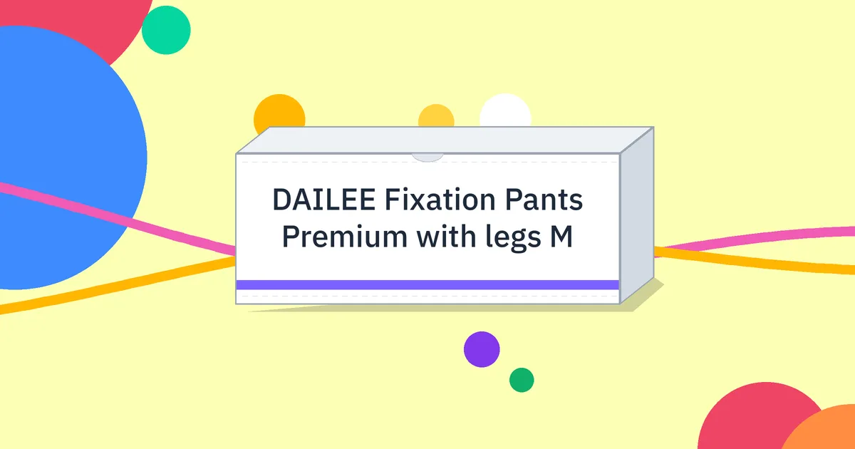Symbolbild: Packung mit der Aufschrift DAILEE Fixation Pants Premium with legs M (PZN 13828373) – Verfügbarkeit und Bezug in Apotheken in Frankfurt am Main