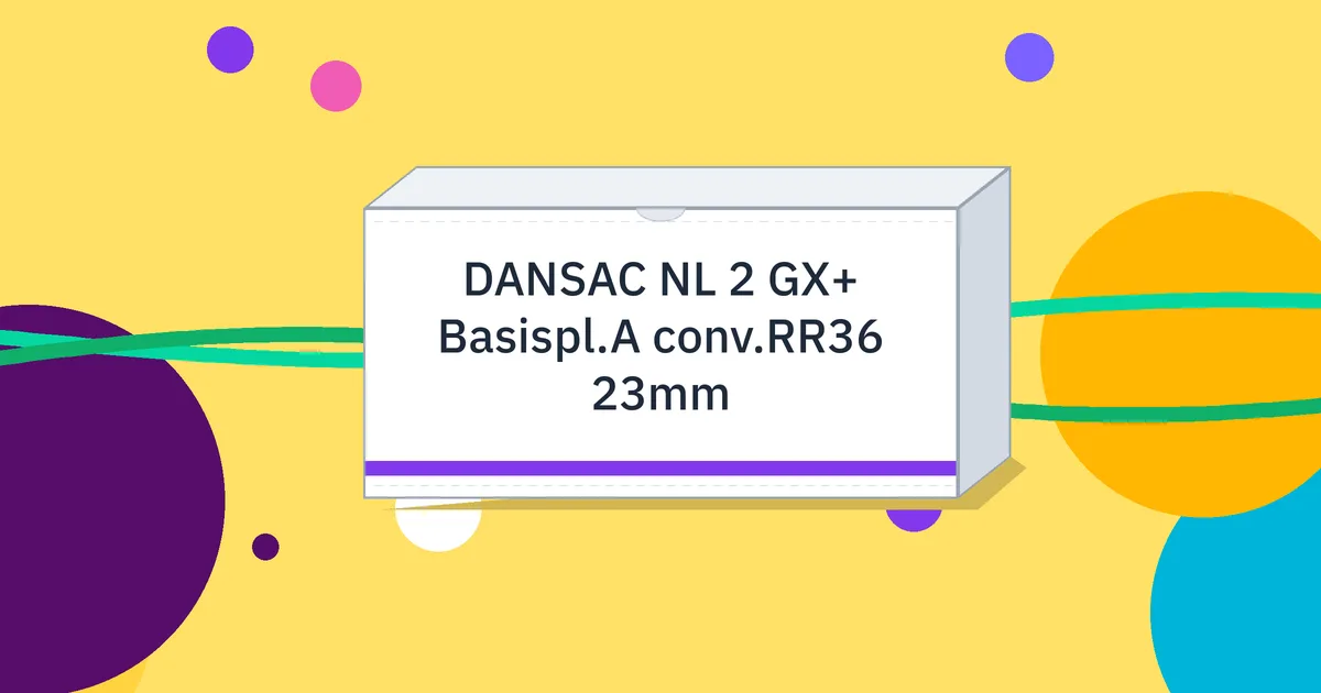 Symbolbild: Packung mit der Aufschrift DANSAC NL 2 GX+ Basispl.A conv.RR36 23mm (PZN 10920486) – Verfügbarkeit und Bezug in Apotheken in Frankfurt am Main