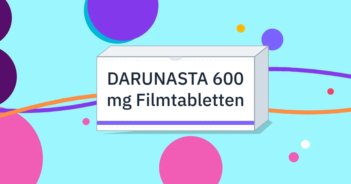Symbolbild: Packung mit der Aufschrift DARUNASTA 600 mg Filmtabletten (PZN 15619484) – Verfügbarkeit und Bezug in Apotheken in Frankfurt am Main