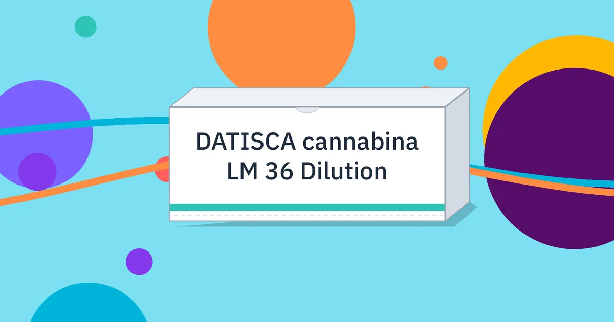 Symbolbild: Packung mit der Aufschrift DATISCA cannabina LM 36 Dilution (PZN 13462127) – Verfügbarkeit und Bezug in Apotheken in Frankfurt am Main