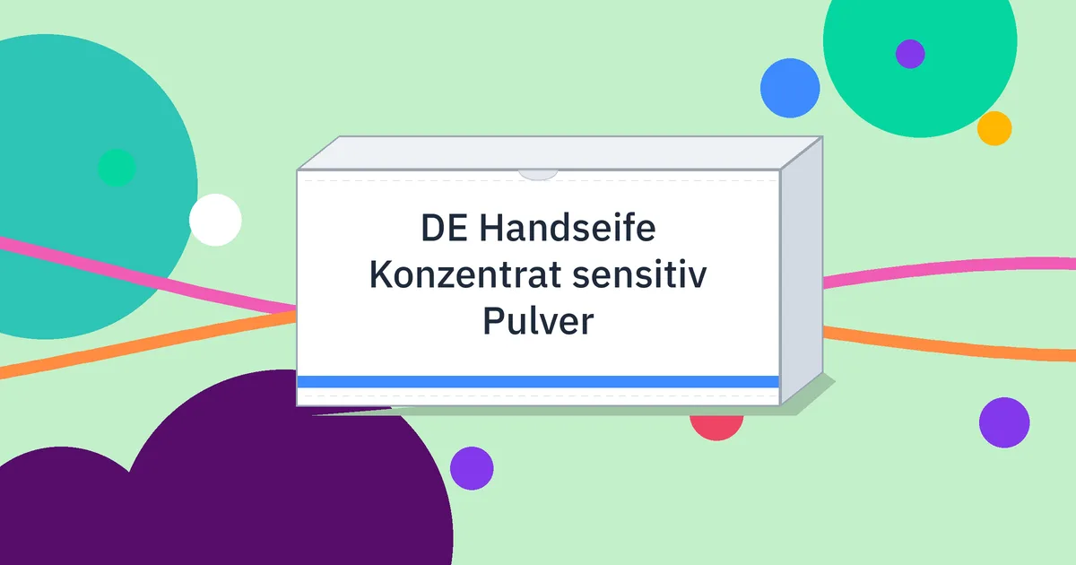 Symbolbild: Packung mit der Aufschrift DE Handseife Konzentrat sensitiv Pulver (PZN 17929705) – Verfügbarkeit und Bezug in Apotheken in Frankfurt am Main