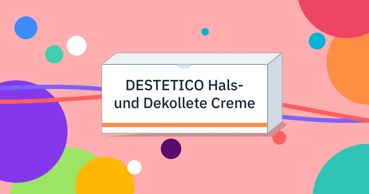 Symbolbild: Packung mit der Aufschrift DESTETICO Hals- und Dekollete Creme (PZN 18062349) – Verfügbarkeit und Bezug in Apotheken in Frankfurt am Main