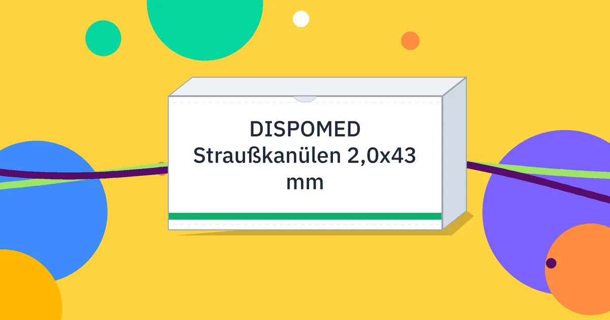 Symbolbild: Packung mit der Aufschrift DISPOMED Straußkanülen 2,0x43 mm (PZN 08485362) – Verfügbarkeit und Bezug in Apotheken in Frankfurt am Main