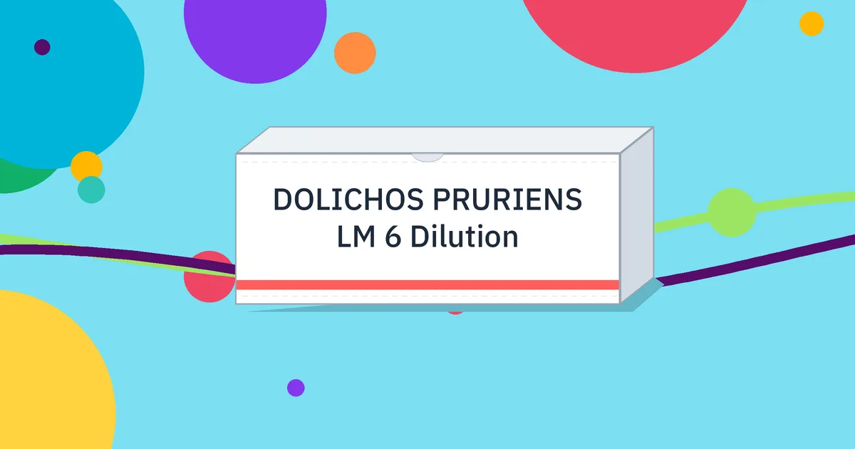 Symbolbild: Packung mit der Aufschrift DOLICHOS PRURIENS LM 6 Dilution (PZN 13466450) – Verfügbarkeit und Bezug in Apotheken in Frankfurt am Main
