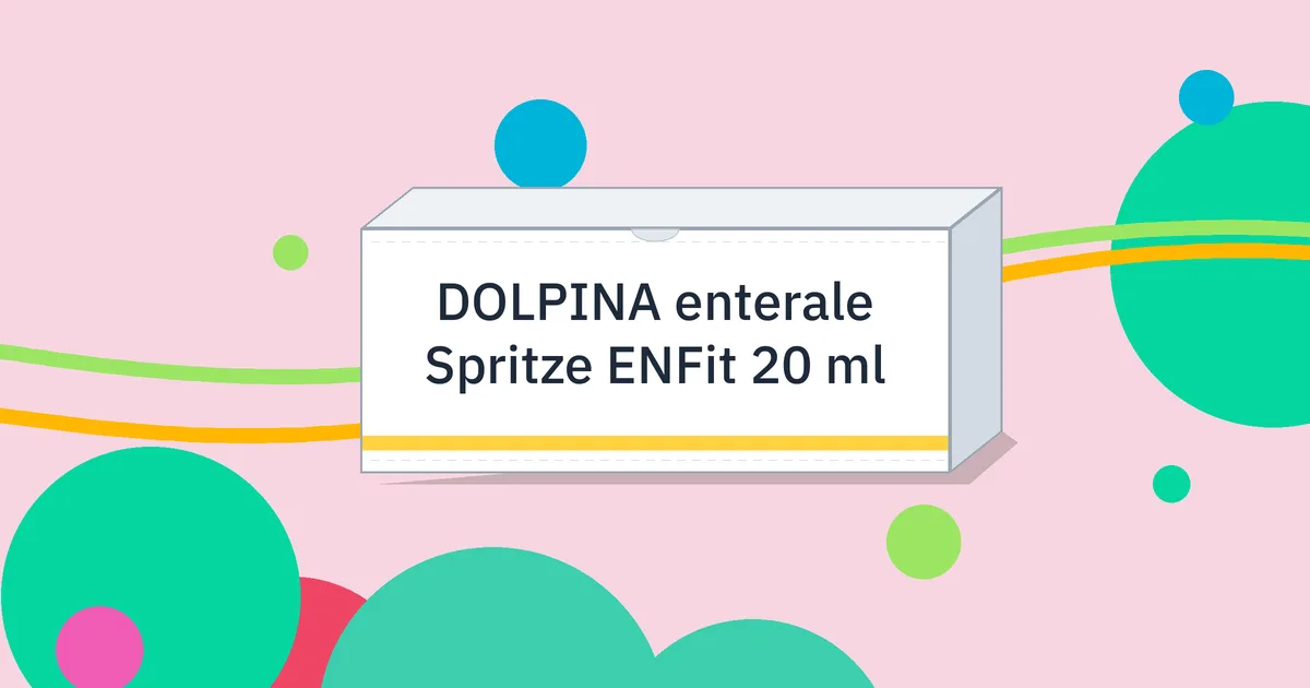 Symbolbild: Packung mit der Aufschrift DOLPINA enterale Spritze ENFit 20 ml (PZN 15784591) – Verfügbarkeit und Bezug in Apotheken in Frankfurt am Main