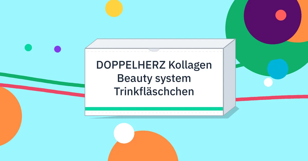 Symbolbild: Packung mit der Aufschrift DOPPELHERZ Kollagen Beauty system Trinkfläschchen (PZN 15661150) – Verfügbarkeit und Bezug in Apotheken in Frankfurt am Main