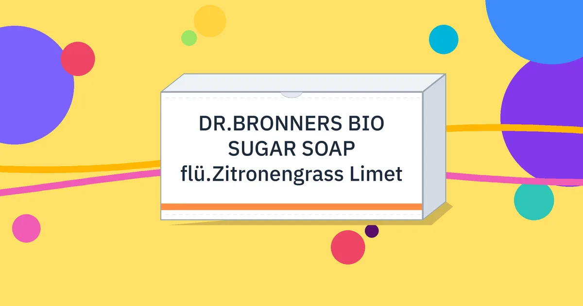 Symbolbild: Packung mit der Aufschrift DR.BRONNERS BIO SUGAR SOAP flü.Zitronengrass Limet (PZN 19242013) – Verfügbarkeit und Bezug in Apotheken in Frankfurt am Main