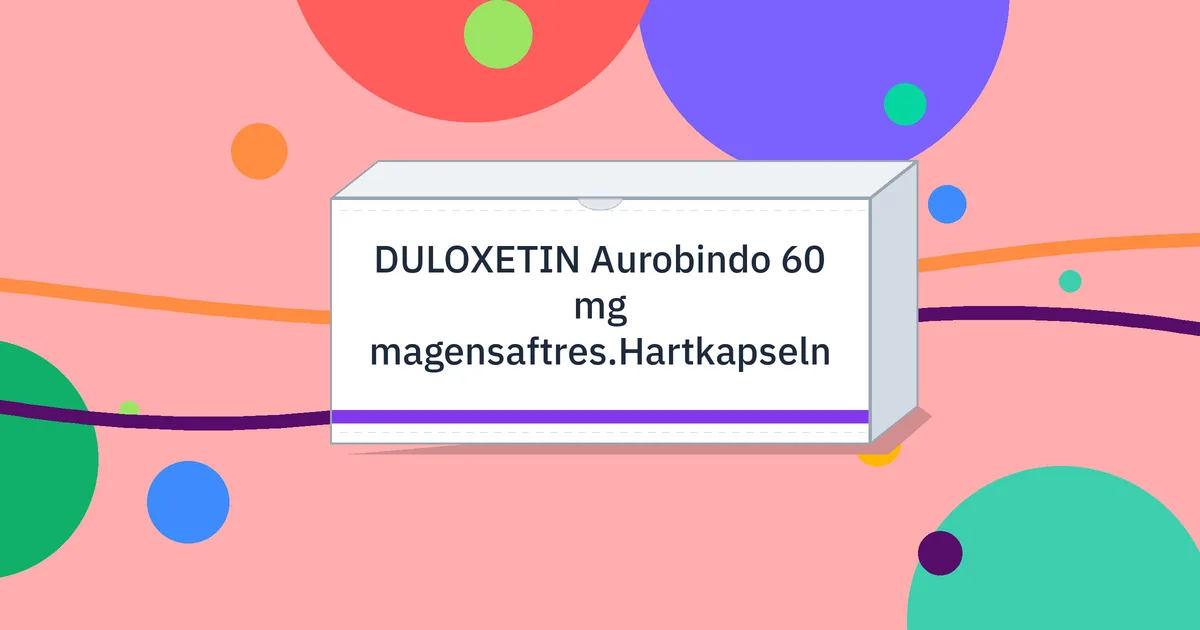 Symbolbild: Packung mit der Aufschrift DULOXETIN Aurobindo 60 mg magensaftres.Hartkapseln (PZN 11373454) – Verfügbarkeit und Bezug in Apotheken in Frankfurt am Main