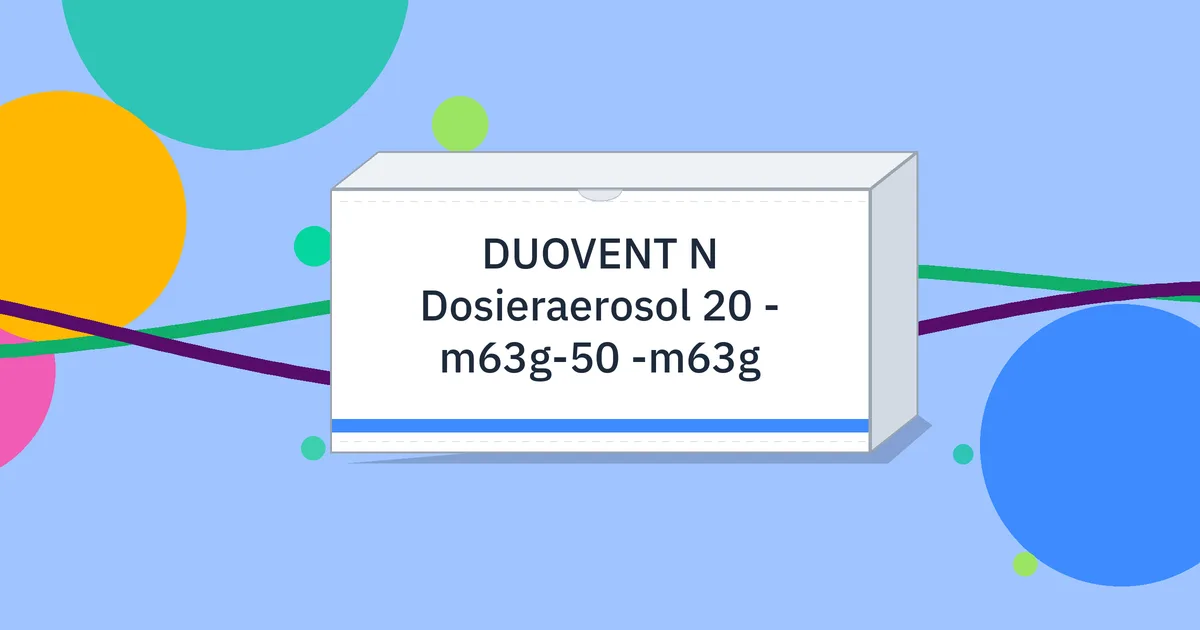 Symbolbild: Packung mit der Aufschrift DUOVENT N Dosieraerosol 20 -m63g-50 -m63g (PZN 18190774) – Verfügbarkeit und Bezug in Apotheken in Frankfurt am Main