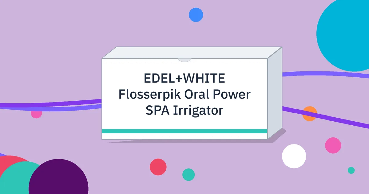 Symbolbild: Packung mit der Aufschrift EDEL+WHITE Flosserpik Oral Power SPA Irrigator (PZN 18231881) – Verfügbarkeit und Bezug in Apotheken in Frankfurt am Main
