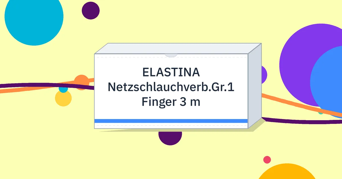 Symbolbild: Packung mit der Aufschrift ELASTINA Netzschlauchverb.Gr.1 Finger 3 m (PZN 20128268) – Verfügbarkeit und Bezug in Apotheken in Frankfurt am Main