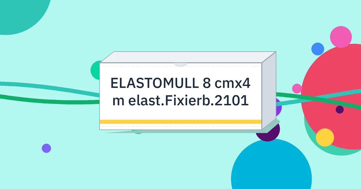 Symbolbild: Packung mit der Aufschrift ELASTOMULL 8 cmx4 m elast.Fixierb.2101 (PZN 18395140) – Verfügbarkeit und Bezug in Apotheken in Frankfurt am Main
