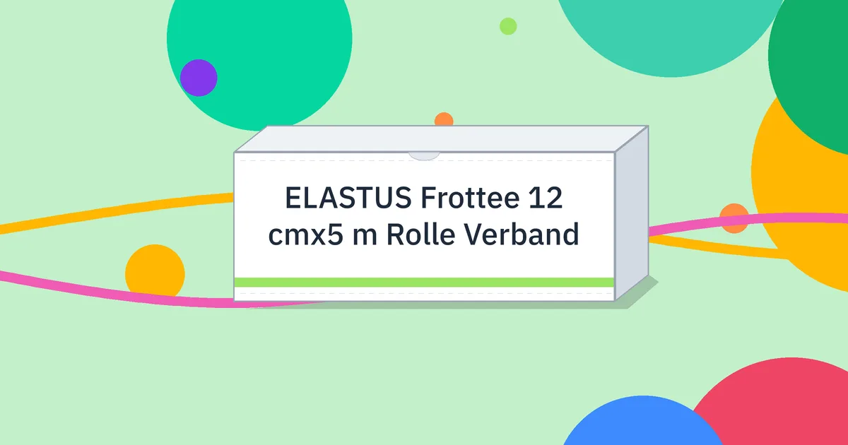 Symbolbild: Packung mit der Aufschrift ELASTUS Frottee 12 cmx5 m Rolle Verband (PZN 00750818) – Verfügbarkeit und Bezug in Apotheken in Frankfurt am Main