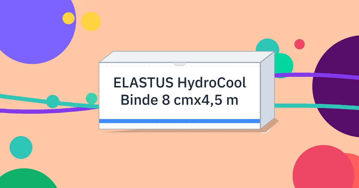 Symbolbild: Packung mit der Aufschrift ELASTUS HydroCool Binde 8 cmx4,5 m (PZN 17293035) – Verfügbarkeit und Bezug in Apotheken in Frankfurt am Main