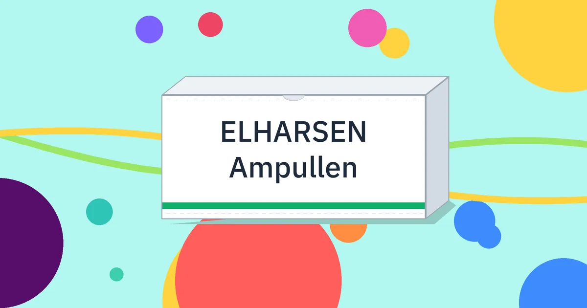 Symbolbild: Packung mit der Aufschrift ELHARSEN Ampullen (PZN 04190055) – Verfügbarkeit und Bezug in Apotheken in Frankfurt am Main