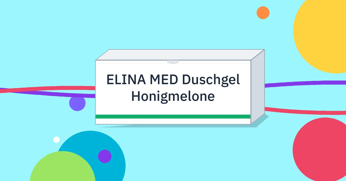 Symbolbild: Packung mit der Aufschrift ELINA MED Duschgel Honigmelone (PZN 10347851) – Verfügbarkeit und Bezug in Apotheken in Frankfurt am Main