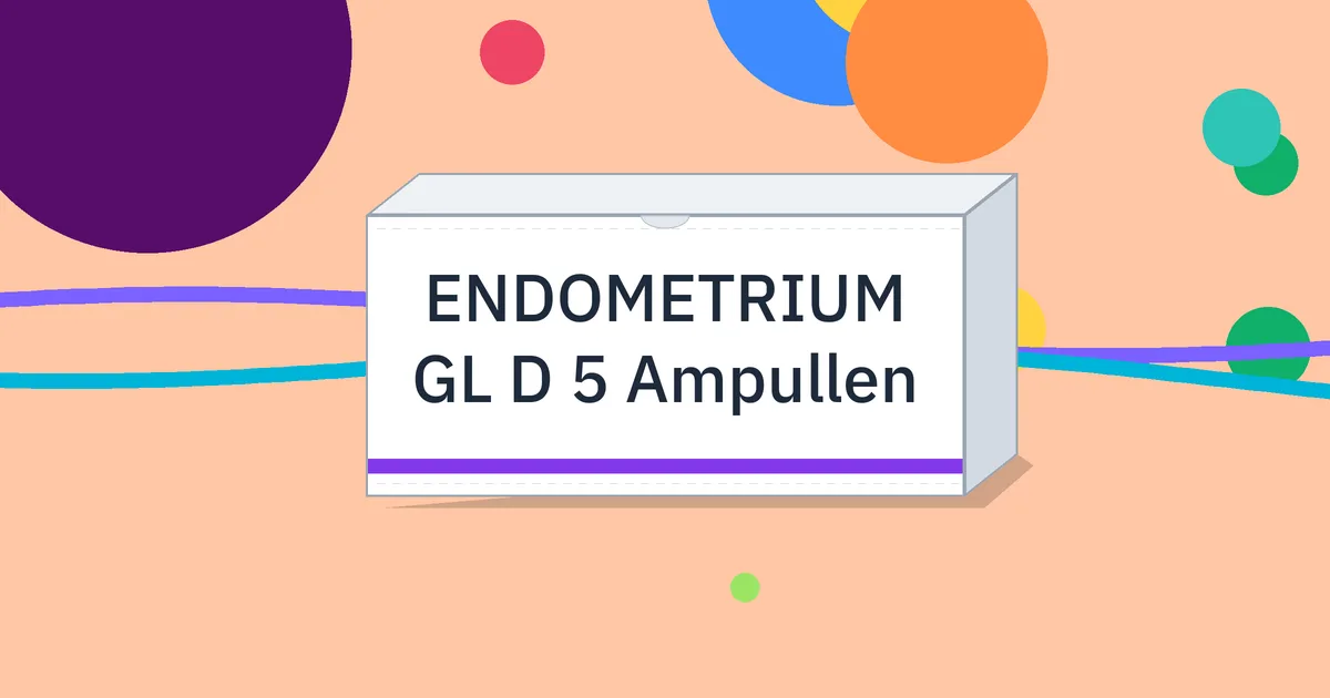Symbolbild: Packung mit der Aufschrift ENDOMETRIUM GL D 5 Ampullen (PZN 02920673) – Verfügbarkeit und Bezug in Apotheken in Frankfurt am Main