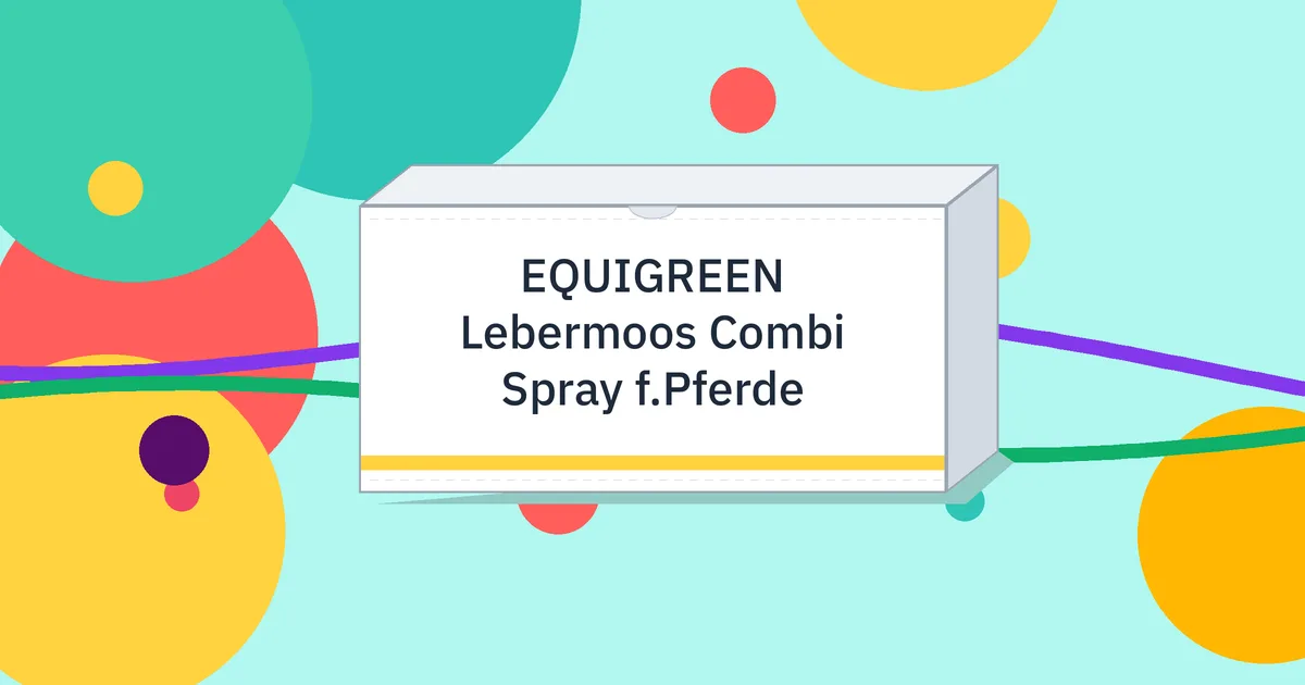 Symbolbild: Packung mit der Aufschrift EQUIGREEN Lebermoos Combi Spray f.Pferde (PZN 16821584) – Verfügbarkeit und Bezug in Apotheken in Frankfurt am Main