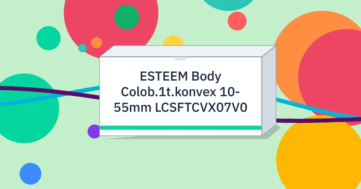 Symbolbild: Packung mit der Aufschrift ESTEEM Body Colob.1t.konvex 10-55mm LCSFTCVX07V0 (PZN 18838241) – Verfügbarkeit und Bezug in Apotheken in Frankfurt am Main