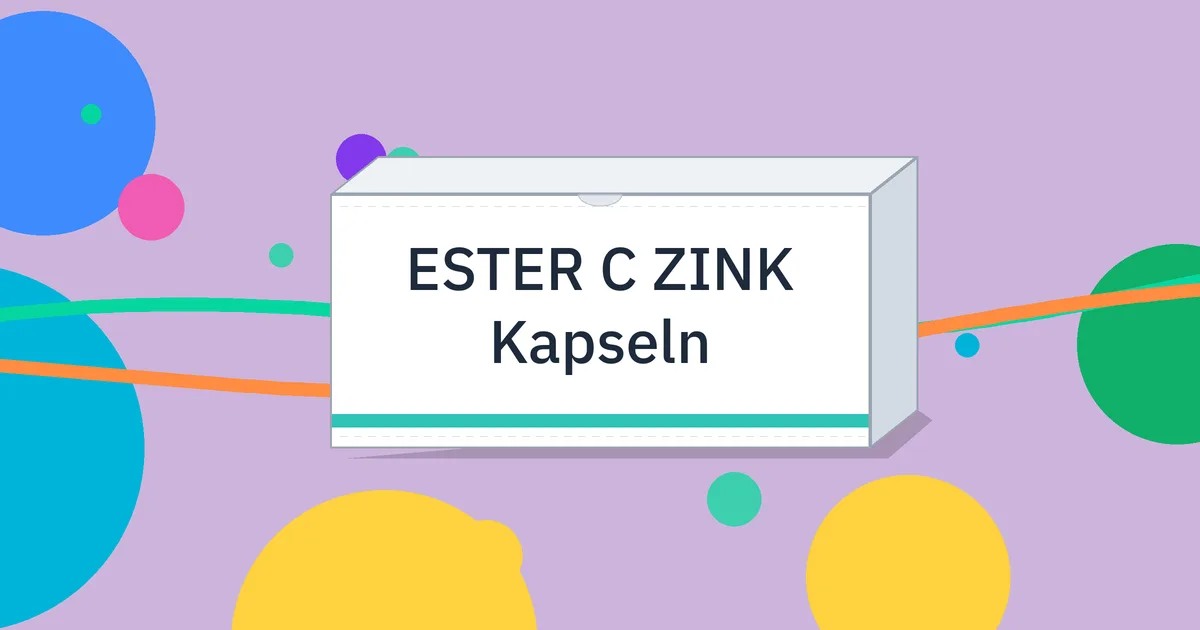 Symbolbild: Packung mit der Aufschrift ESTER C ZINK Kapseln (PZN 11578191) – Verfügbarkeit und Bezug in Apotheken in Frankfurt am Main