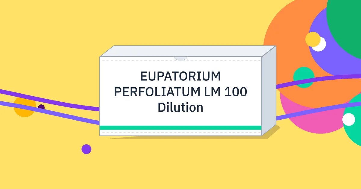 Symbolbild: Packung mit der Aufschrift EUPATORIUM PERFOLIATUM LM 100 Dilution (PZN 12846475) – Verfügbarkeit und Bezug in Apotheken in Frankfurt am Main